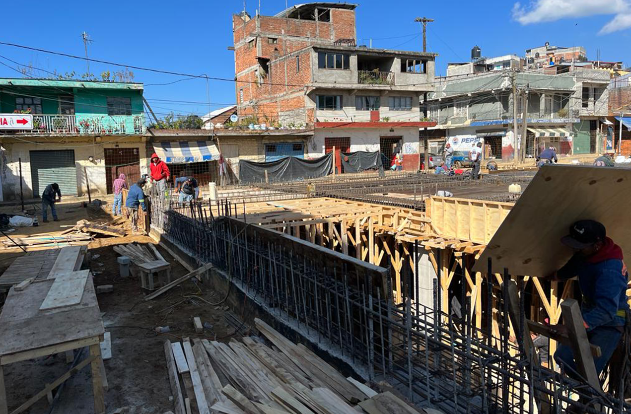 SCOP | Registra SCOP avance del 38% en construcción del mercado de Cherán